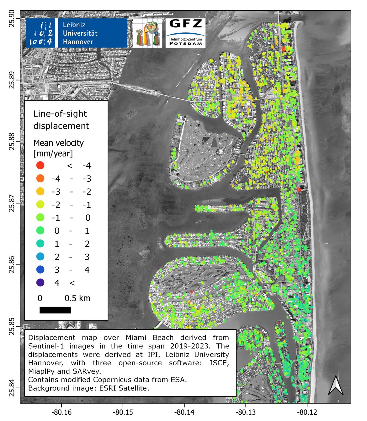 Satellite radar shows construction-related coastal subsidence in ...